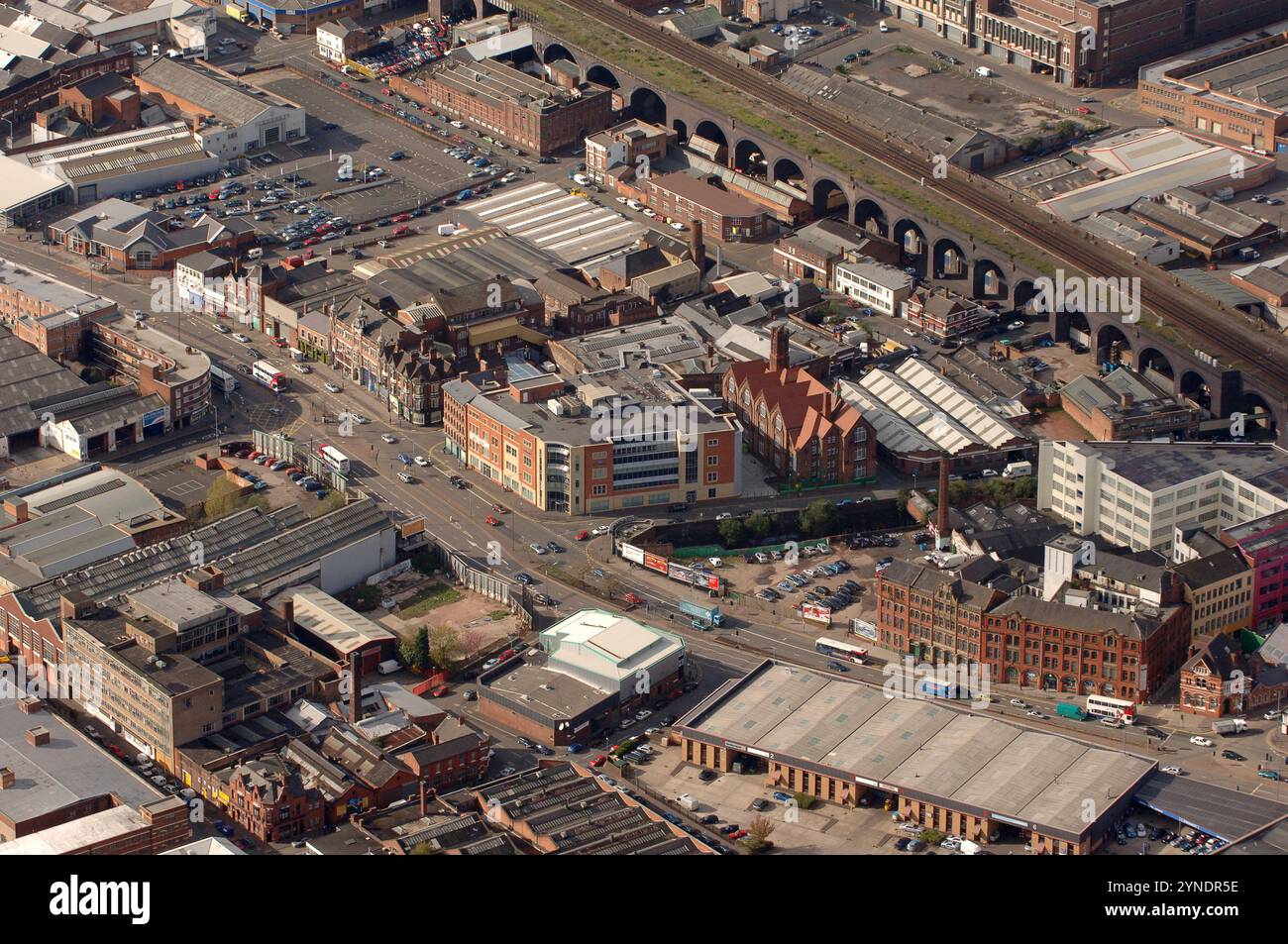Aerial view of Birmingham City Centre Digbeth area England Uk Stock ...