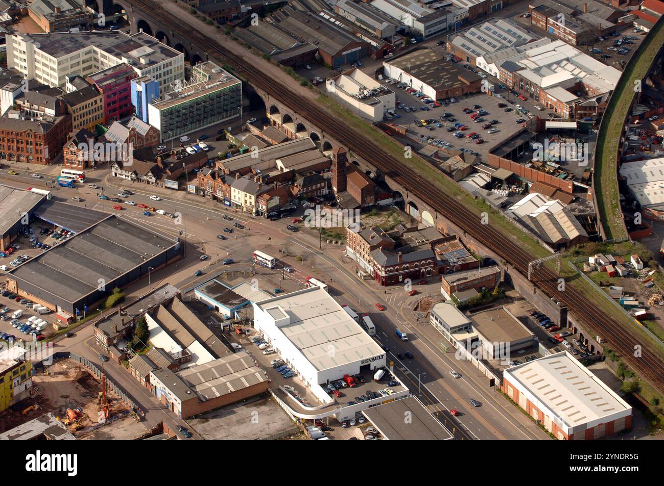 Aerial view of Birmingham City Centre Digbeth area England Uk Stock ...