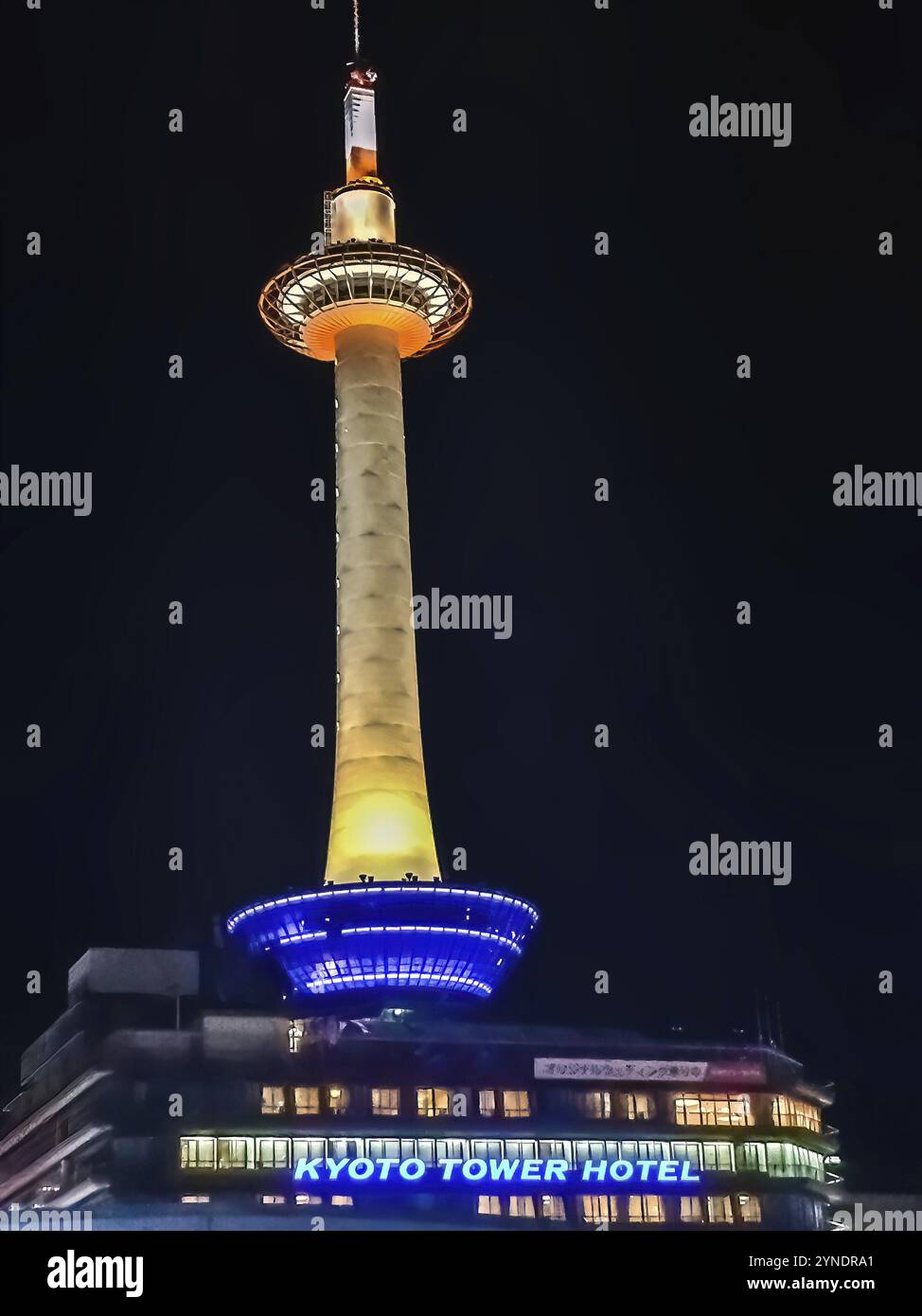 Kyoto, Japan. Apr 19, 2024. The Kyoto tower at night, an observation ...