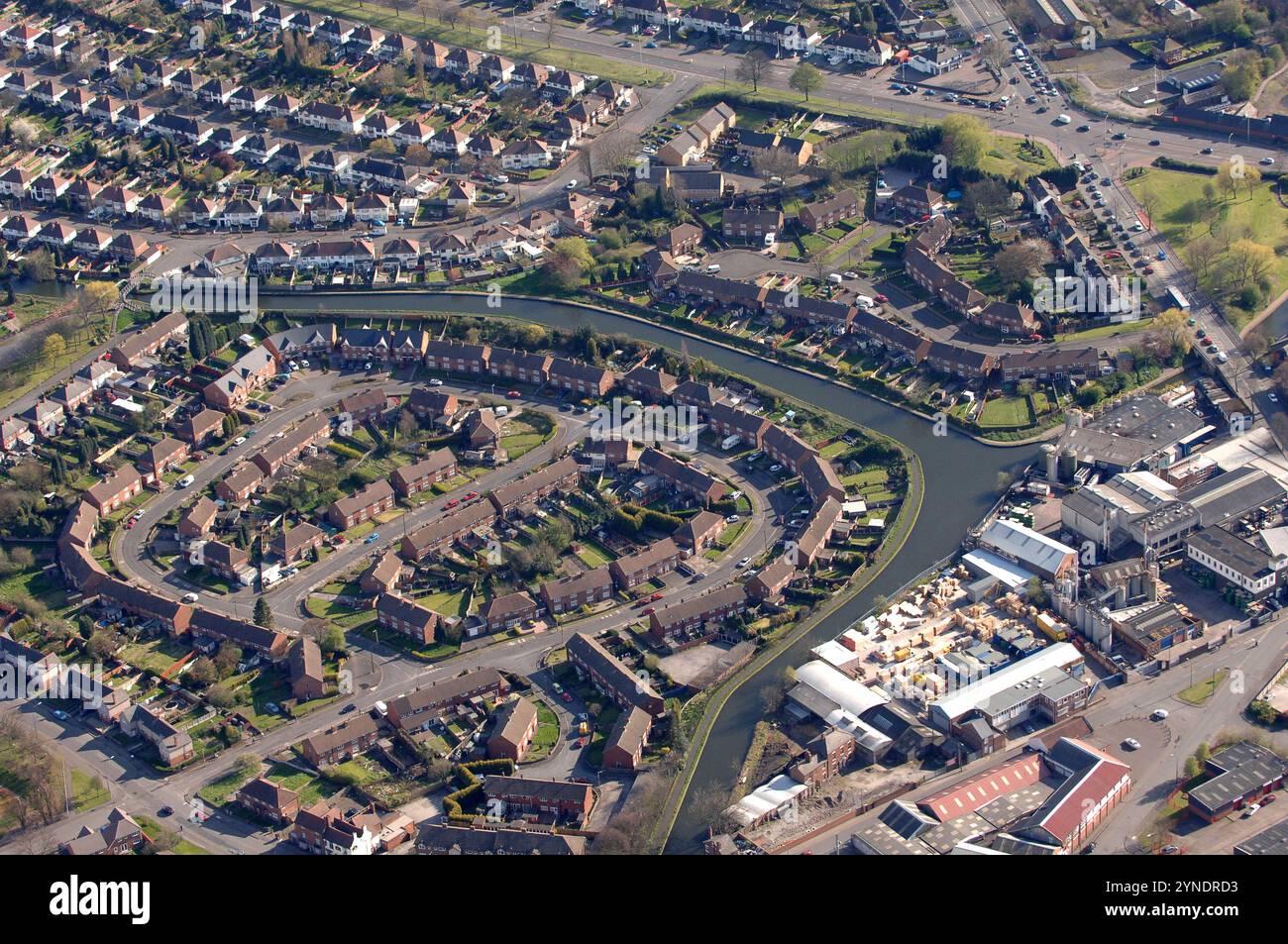 Aerial view of residential housing, Tipton Works and Dudley Junction ...