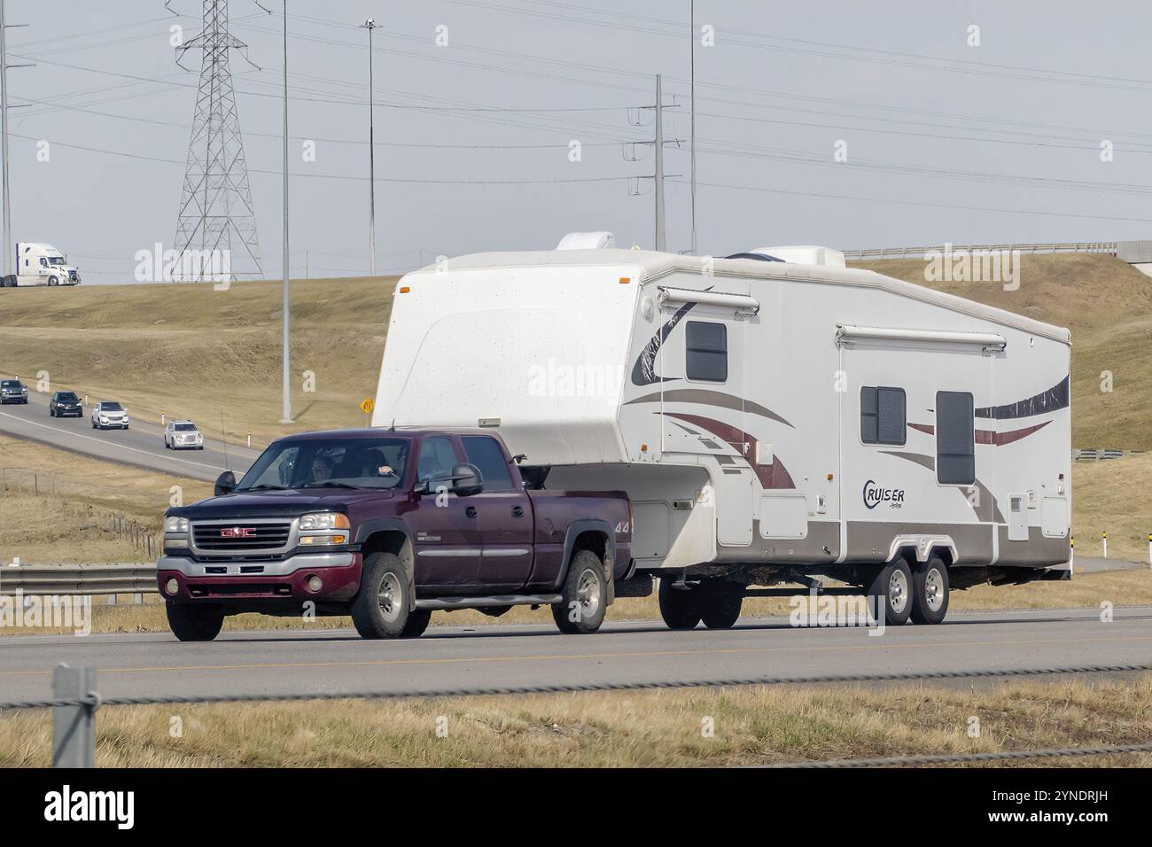 Calgary, Alberta, Canada. Aug 12, 2024. A maroon GMC Sierra HD truck ...