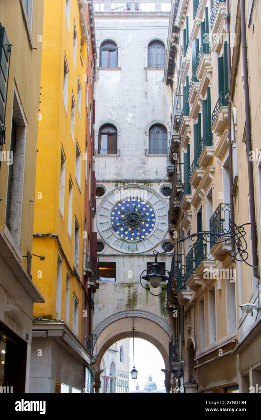 Close-up of the intricate zodiac clock on the Torre dell'Orologio in ...