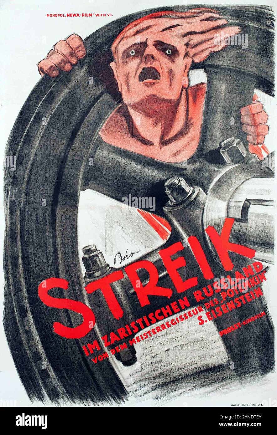 Sergei Eisensteins 'Streik' - Russian Film poster. Artwork by Mihály ...