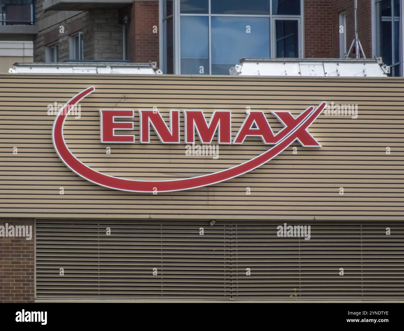 Calgary, Alberta, Canada. May 28, 2024. An EnMax logo integrated utility with operations across ...