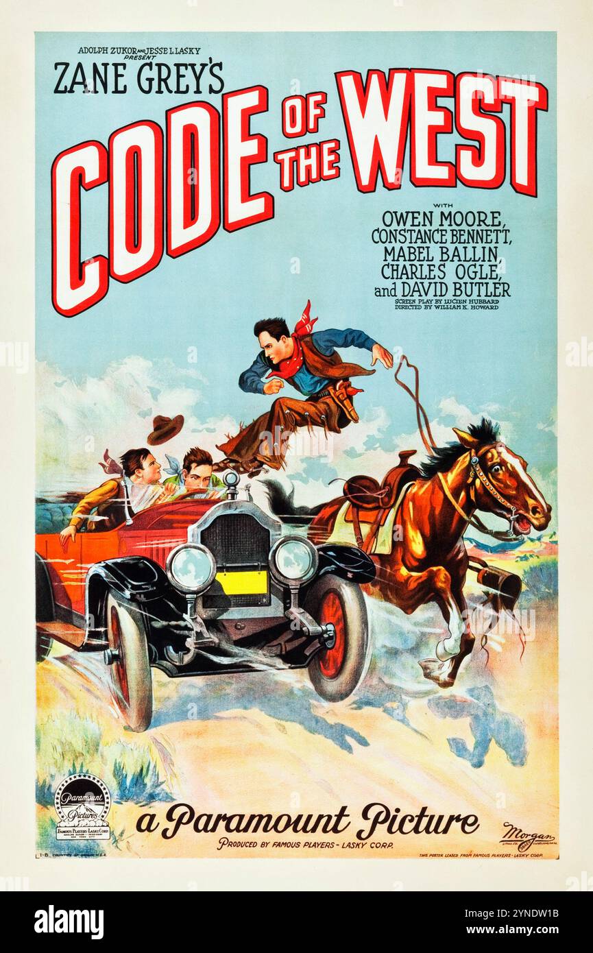 Zane Grey's Code of the West (Paramount, 1925) Film poster - Owen Moore ...