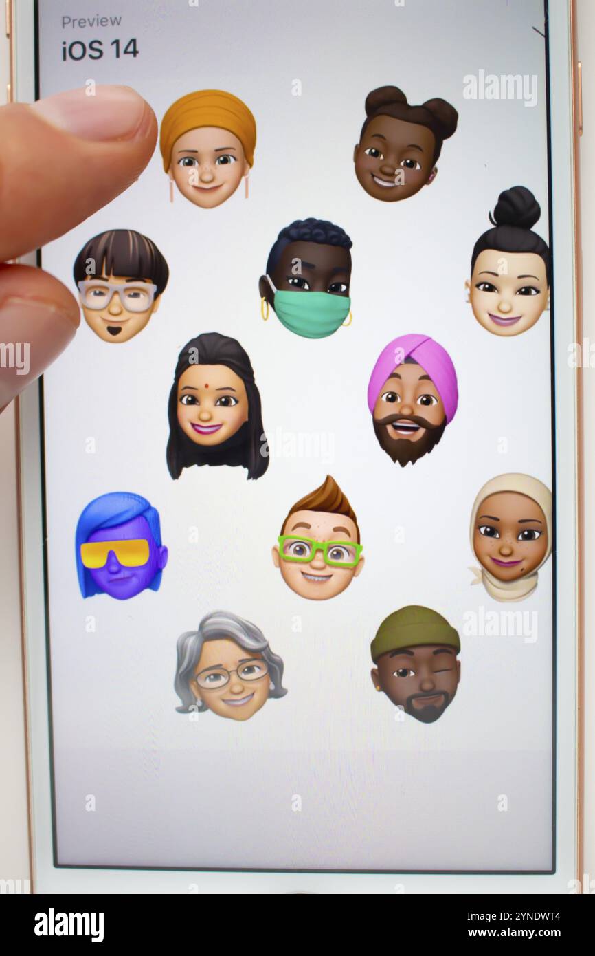 San Francisco, California, USA. A person using the new New Memoji ...