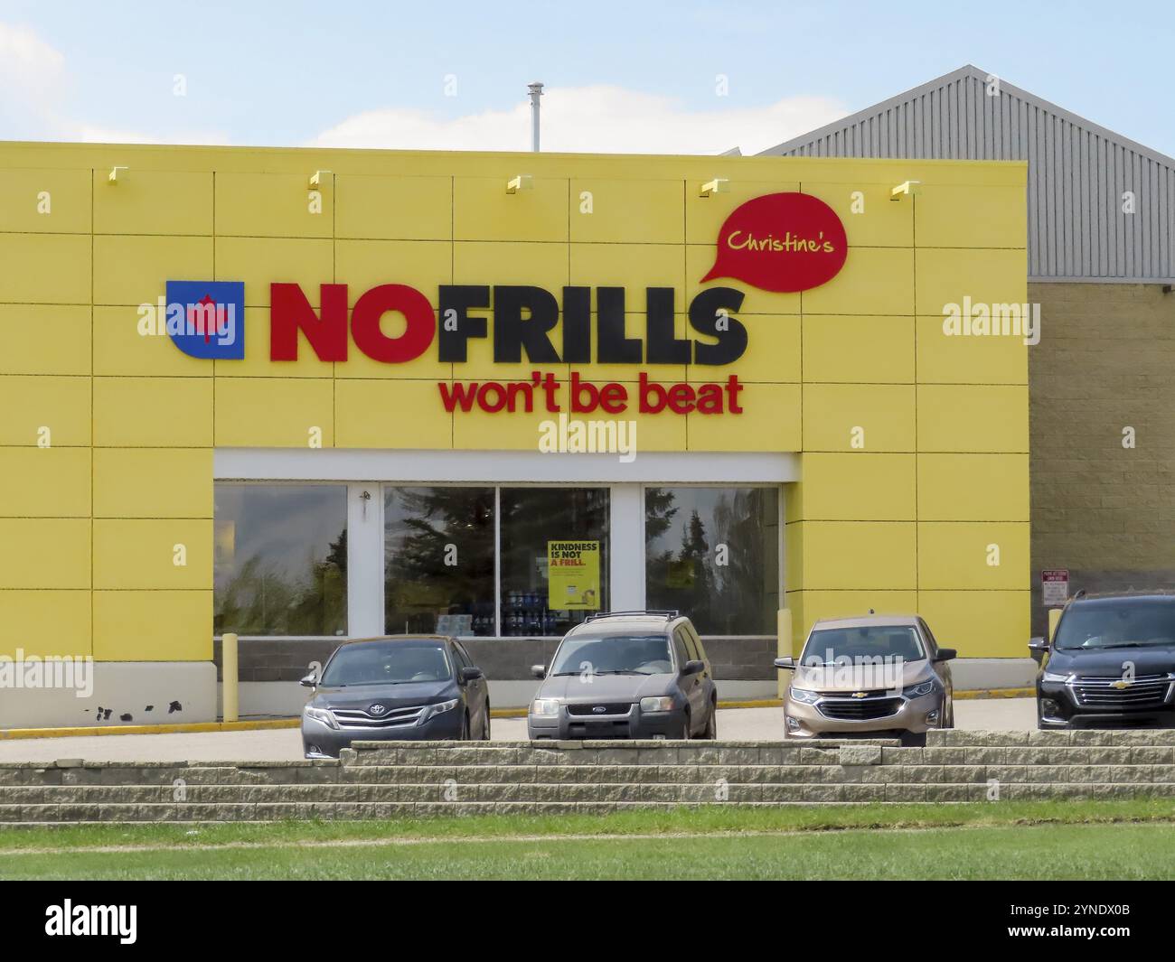 Calgary, Alberta, Canada. May 7, 2023. A No Frills entrance. A Canadian ...