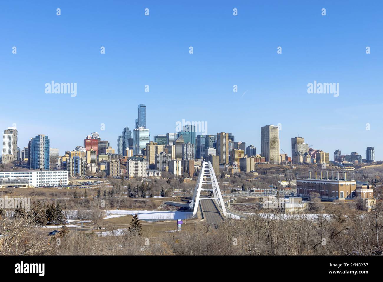 Edmonton, Alberta. Mar 30, 2023. Front view to the Skyline of Downtown ...
