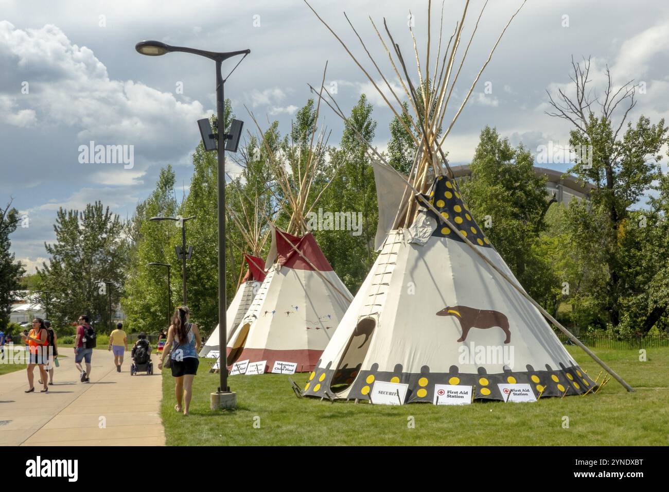 Calgary, Alberta, Canada. Jun 27, 2023. A close up to a tipi or teepee ...