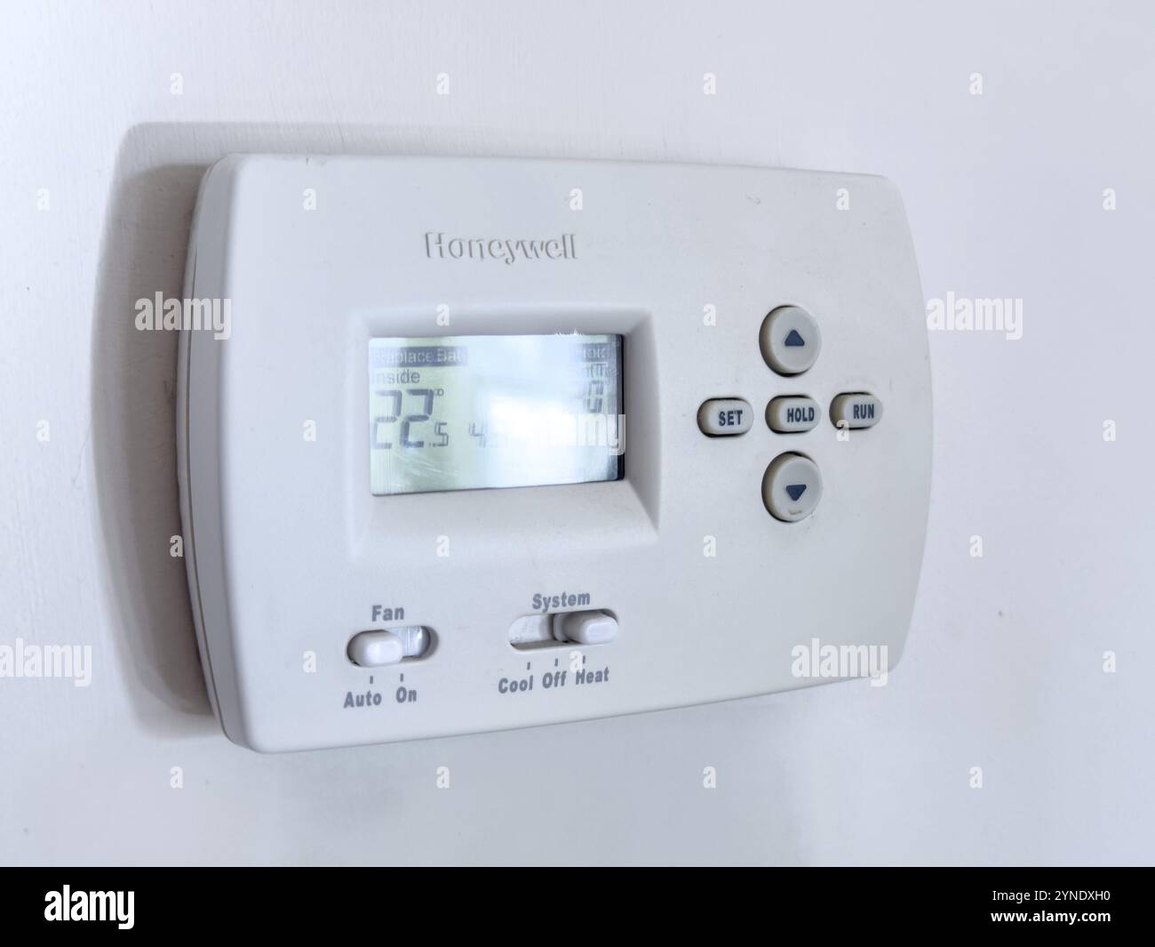 Calgary, Alberta, Canada. Oct 15, 2023. A Honeywell thermostat on a ...