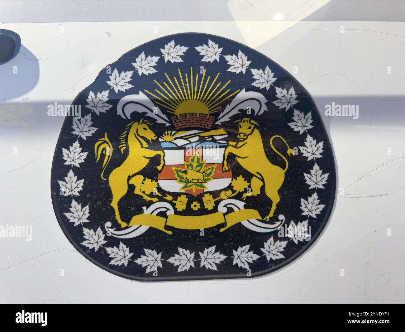 Calgary, Alberta, Canada. Jul 10, 2024. A close up to the Coat of arms ...