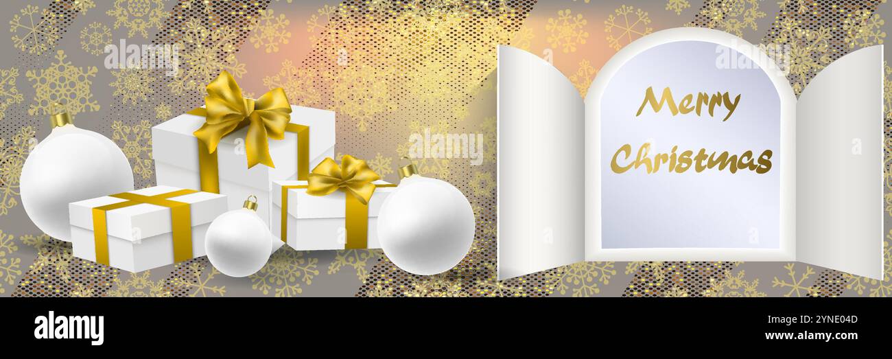 Christmas advent door opening. Realistic an open wide doors with white ...