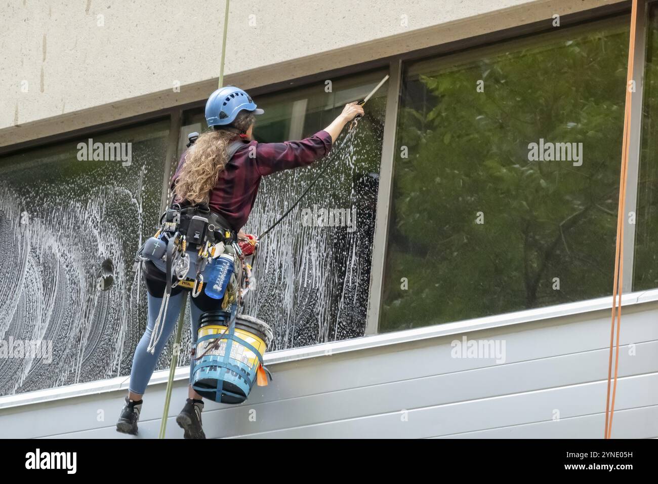 High rise window cleaner female hi-res stock photography and images - Alamy