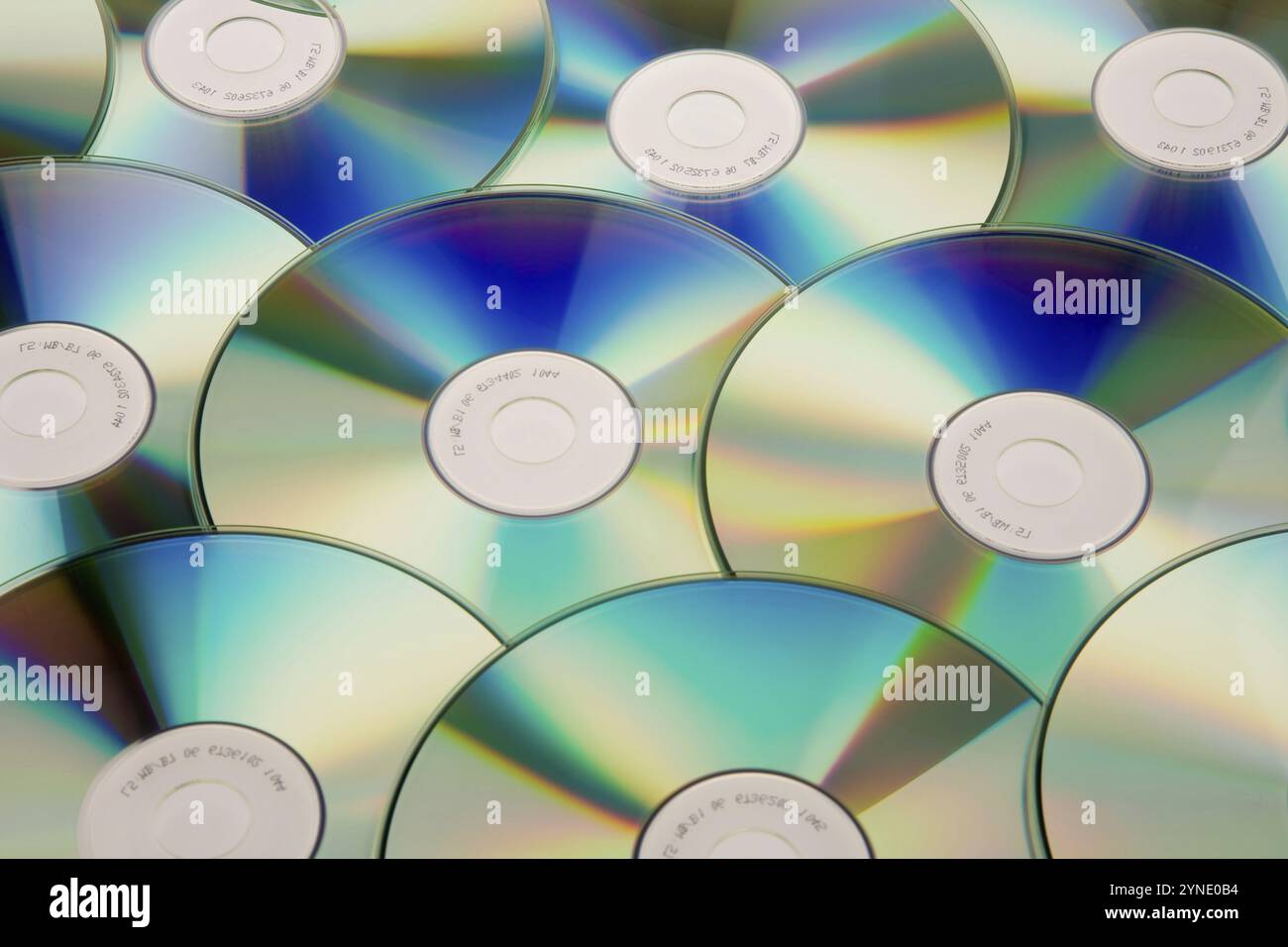 A table full of CD-ROM and DVD, pirate studio recording, digitisation ...