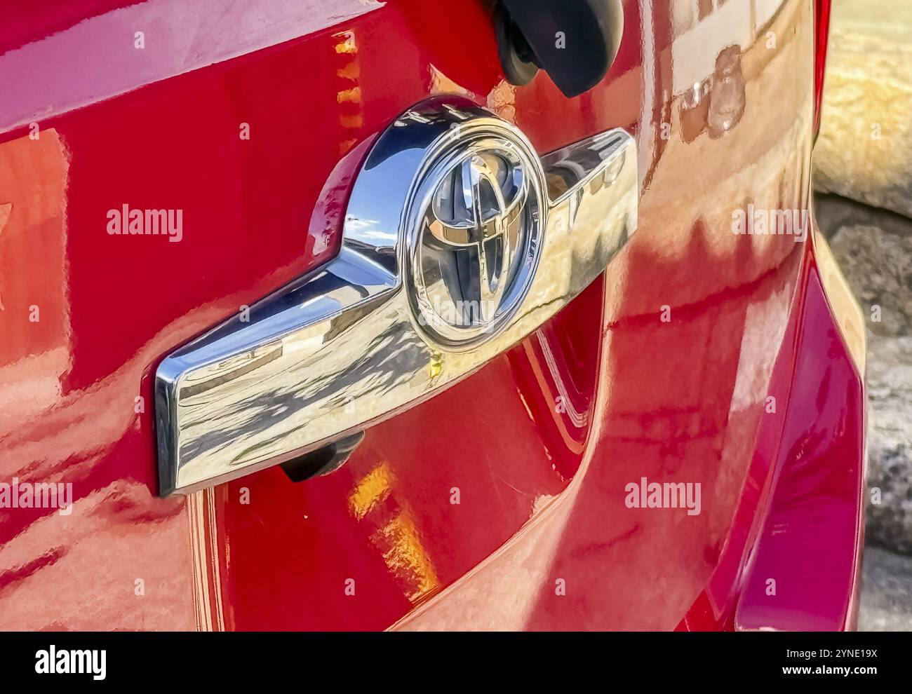 Shiga, Japan. Nov 11, 2023. A Toyota sign. A mini multi-purpose vehicle ...