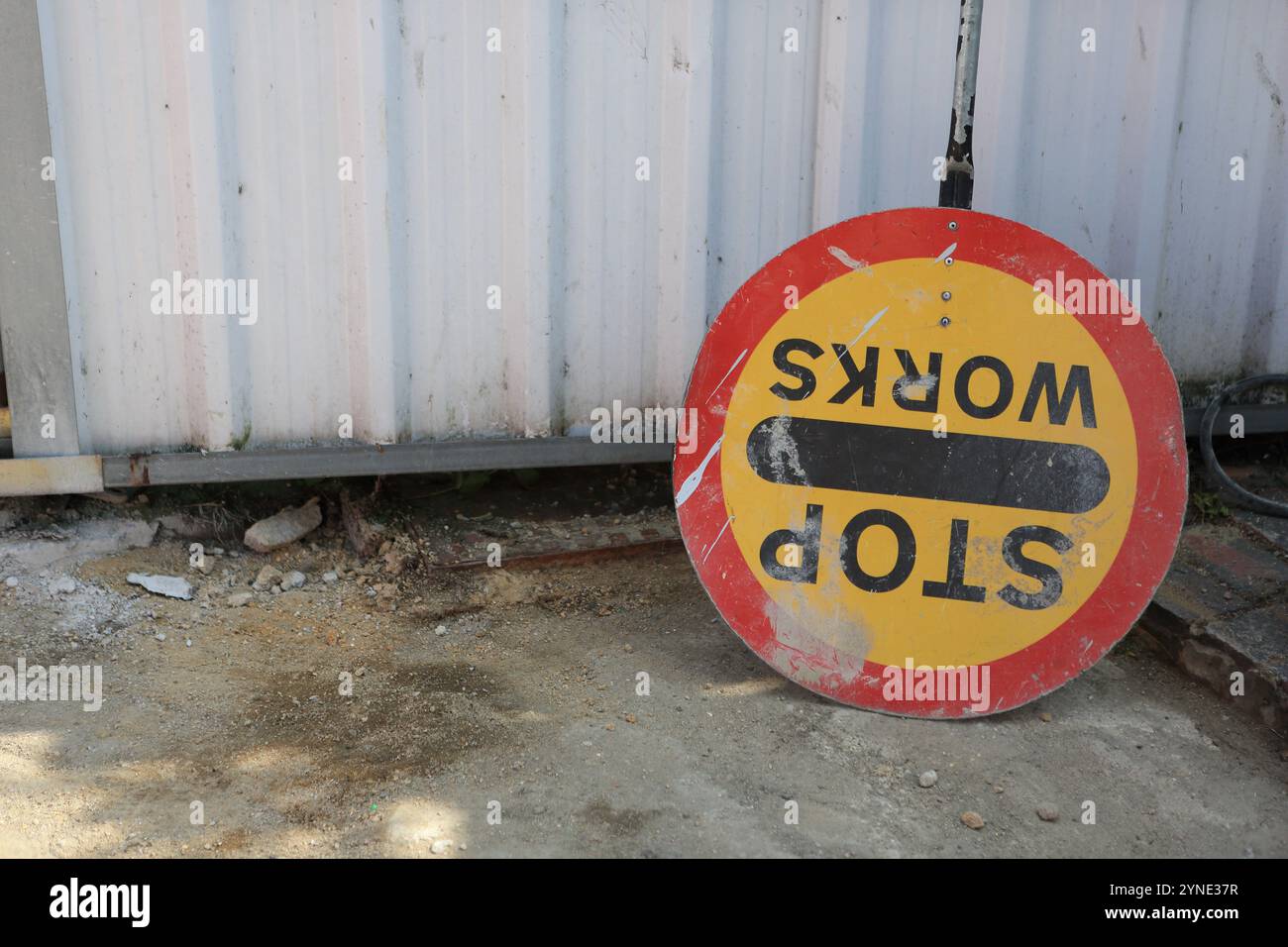 Stop works roadworks sign concept construction work working works ...