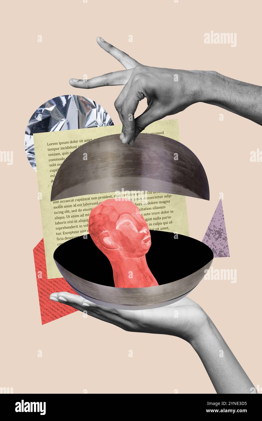 Composite trend artwork sketch image photo collage of anonymous hand ...