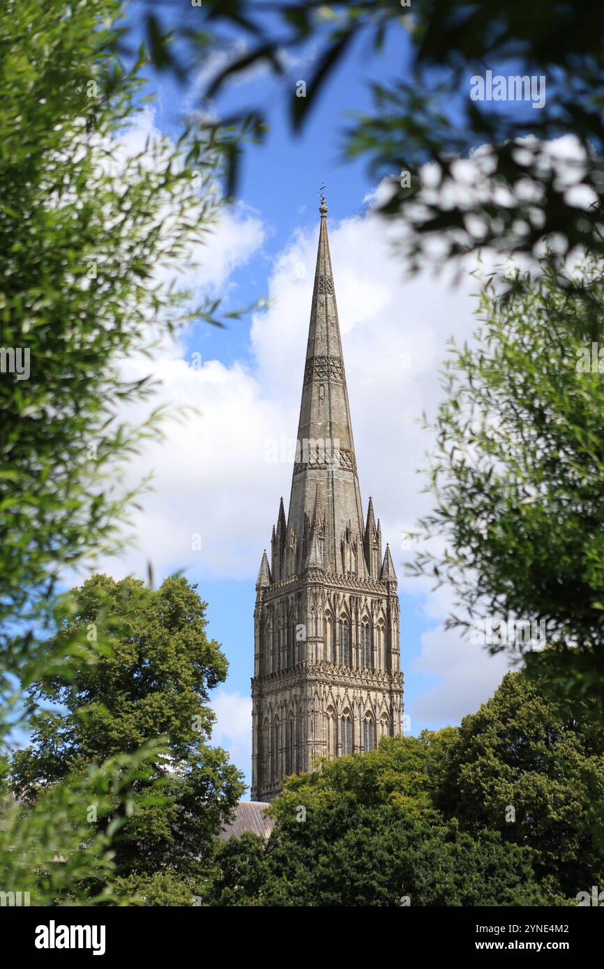 Salisbury Cathedral spire Salisbury Wiltshire England the tallest ...