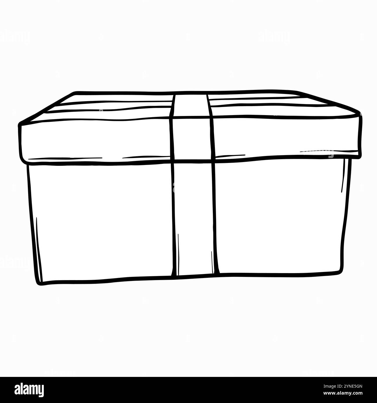Vector Gift box. Christmas black and white Box with a gift ...