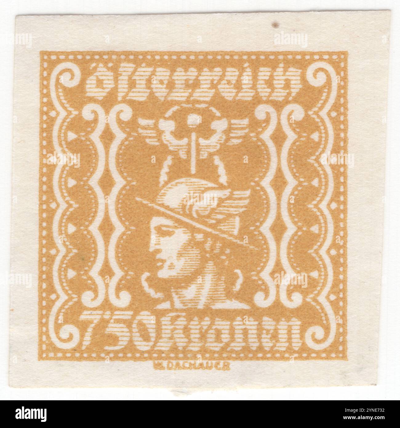 AUSTRIA — 1921 December: 7.50 krone bister Newspaper stamp depicting ...