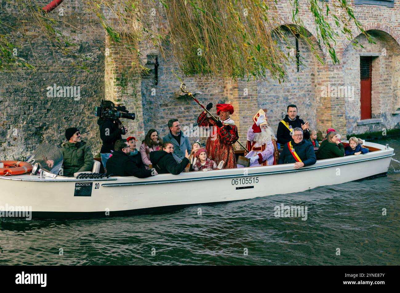 Sinterklaas (belgian Santa Claus) is arrived by boat in Belgium Stock ...