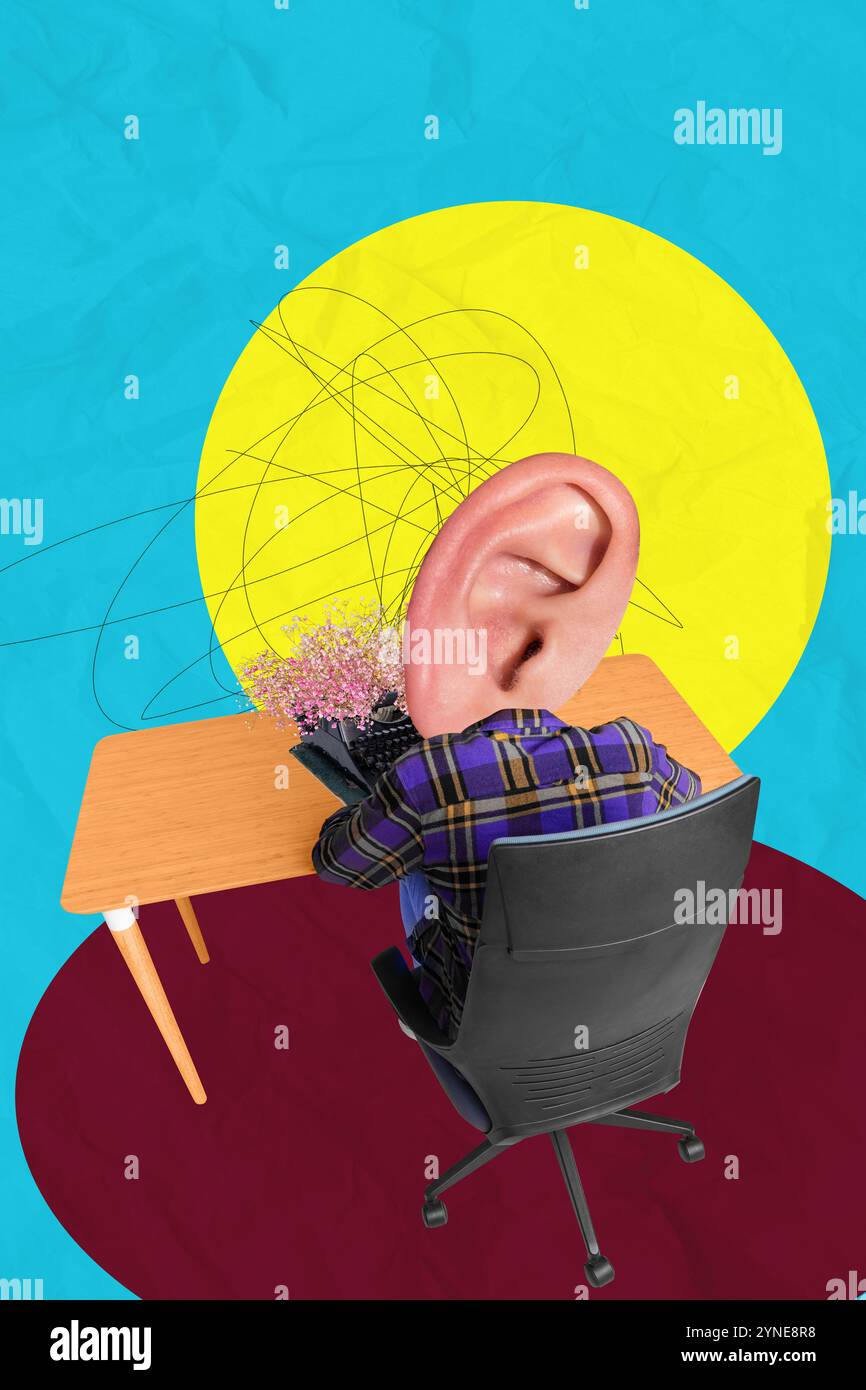 Template sketch image composite artwork collage of headless abstract ...