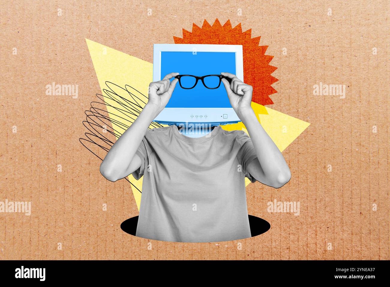 Composite trend artwork 3D sketch photo collage of headless young woman ...