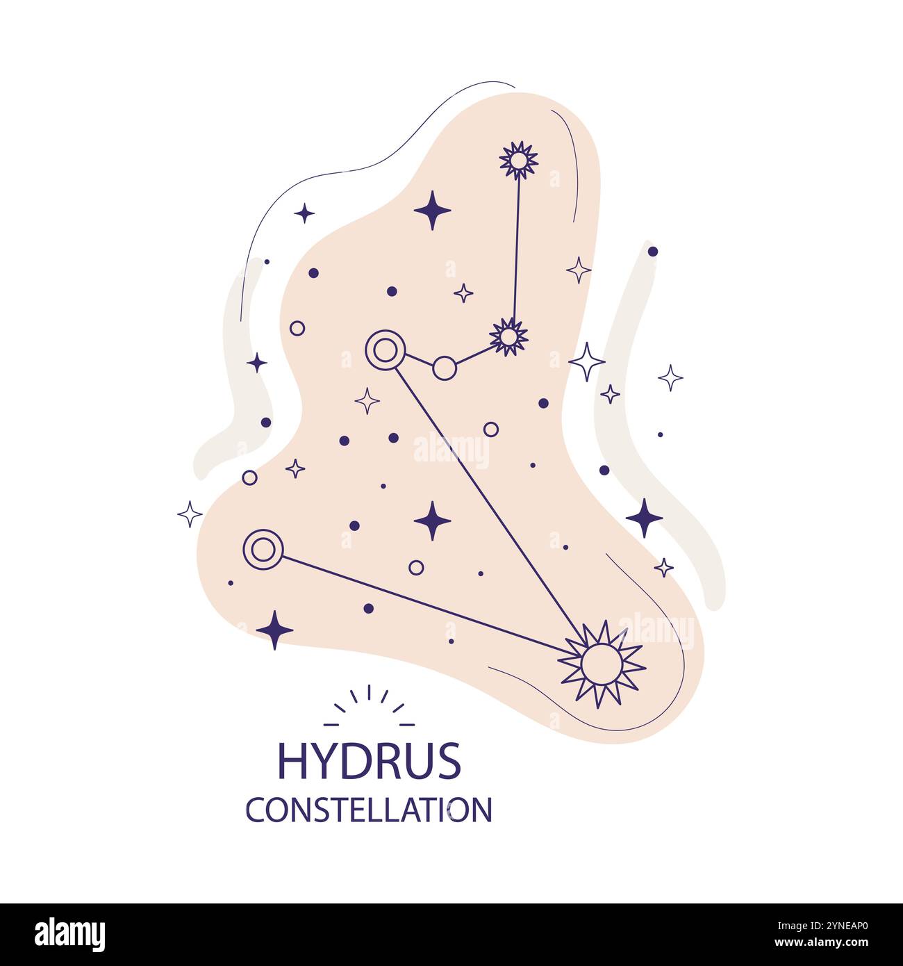Hydrus or Hydra constellation of stars of the northern hemisphere on a ...
