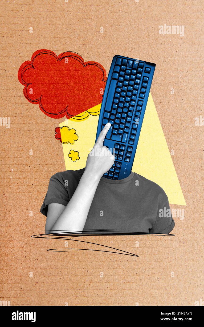 Composite trend artwork sketch photo collage of headless person ...