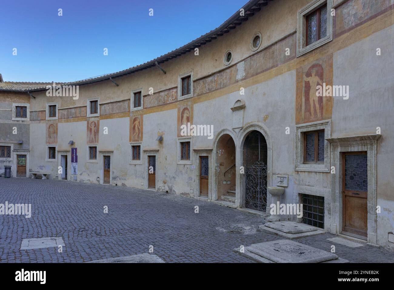 Rome, Italy: Terraced Houses in the curved inner courtyard of Castle of ...