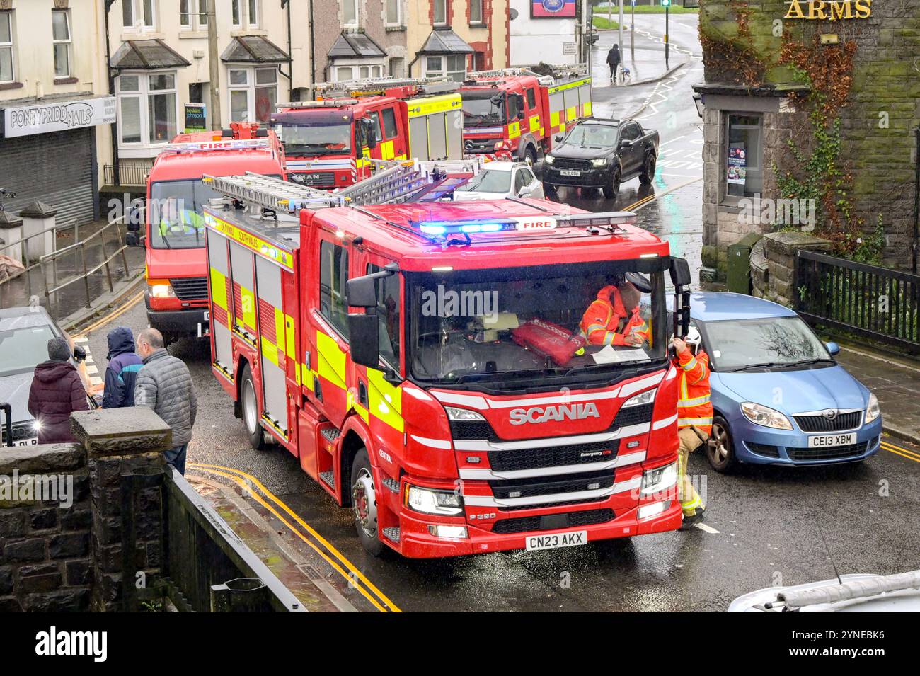 Pontypridd, Wales, UK - 24 November 2024: Fire engine of the South ...