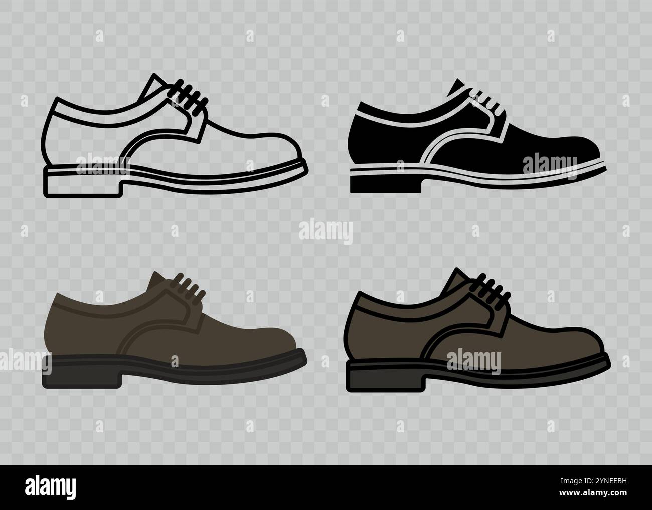 Flat Vector Linear Men's Dress Shoes Icon Set Isolated. Shoes, Footwear ...