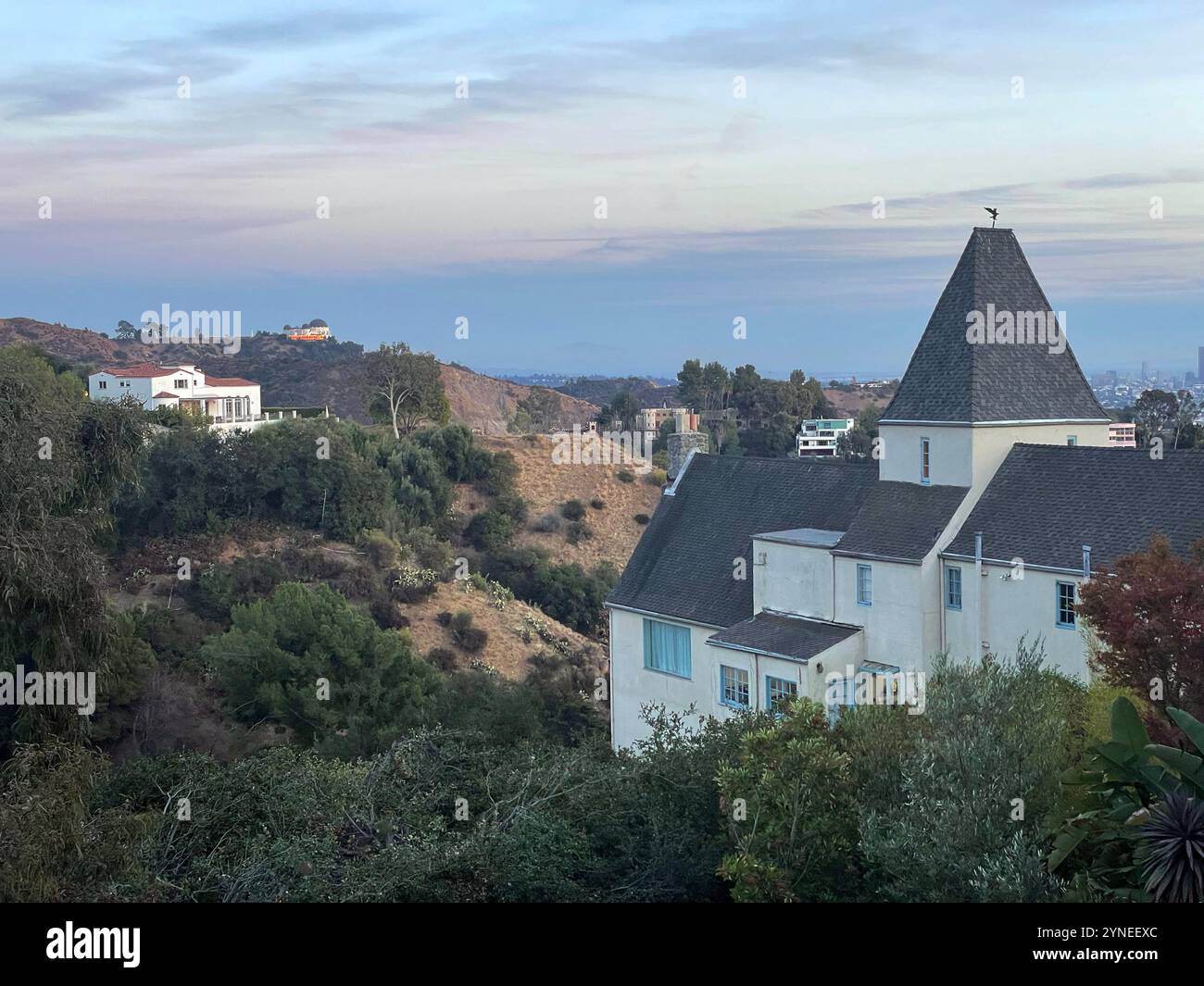 View of the Griffith Park Observatory from a home in the HOllywood ...