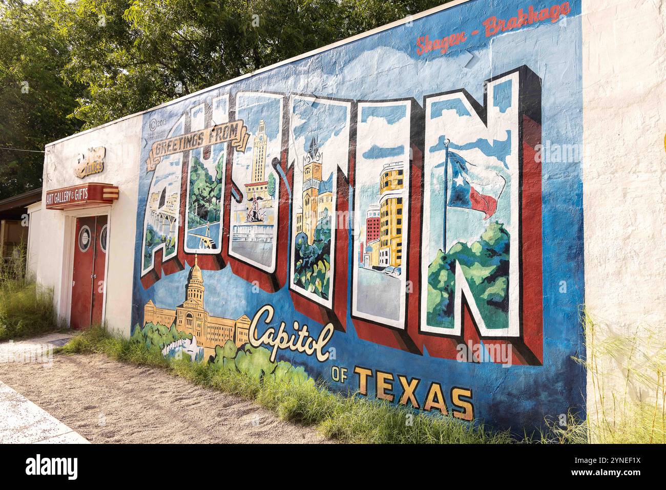 Austin Mural in downtown Austin Stock Photo - Alamy