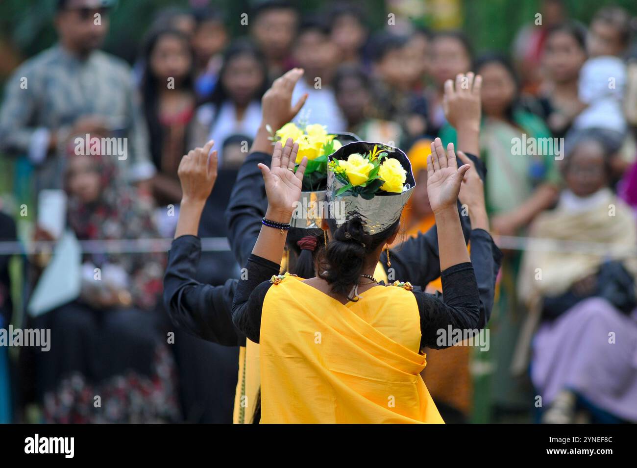 Khasi Tribe adorn with their traditional attire taking part during a ...