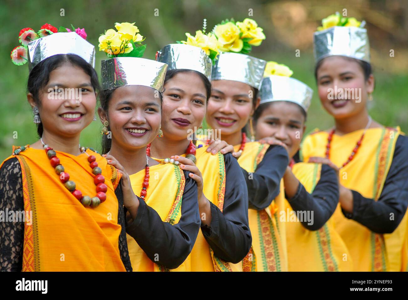 Sylhet, Bangladesh. 23rd Nov, 2024. Khasi Tribe adorn with their ...
