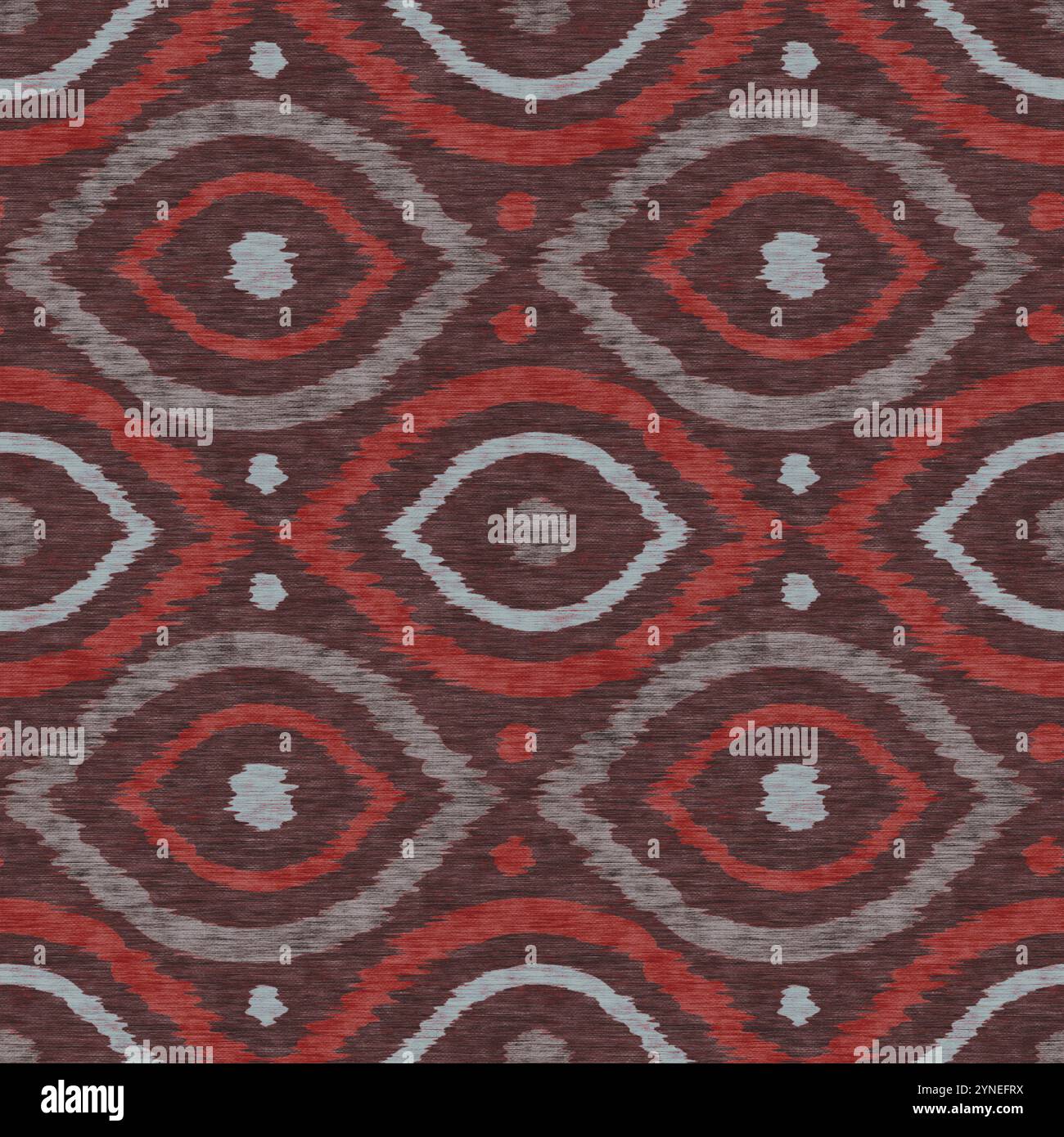 Seamless ikat ogee pattern in vintage style. Retro pattern of abstract ...