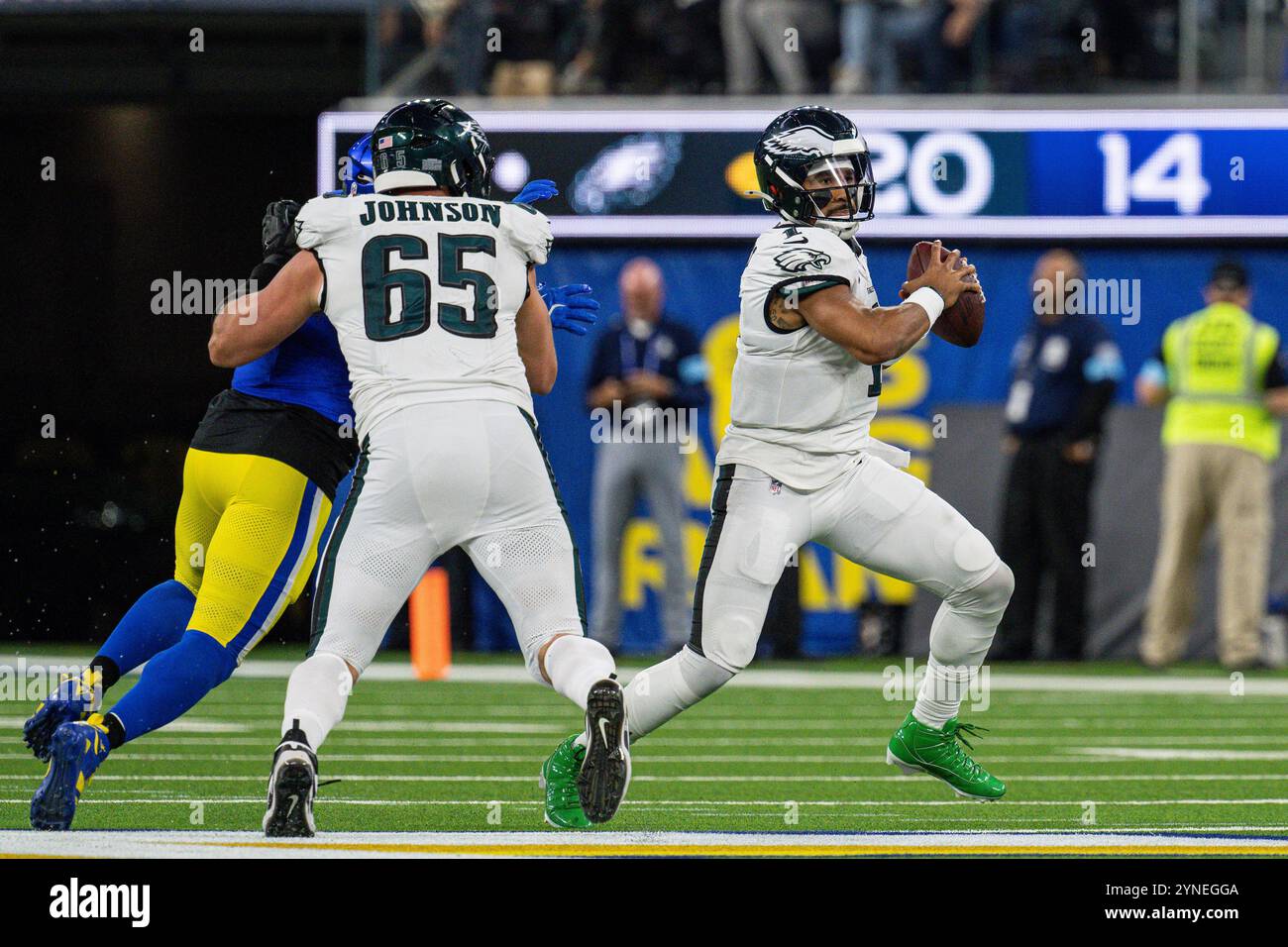 during a NFL game, Sunday, November 24, 2024, at SoFi Stadium, in ...