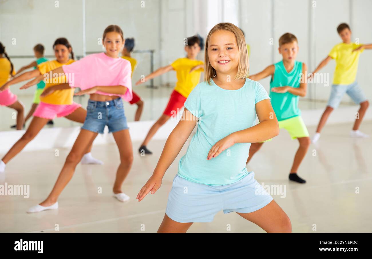 Children exercising modern dance moves together Stock Photo - Alamy