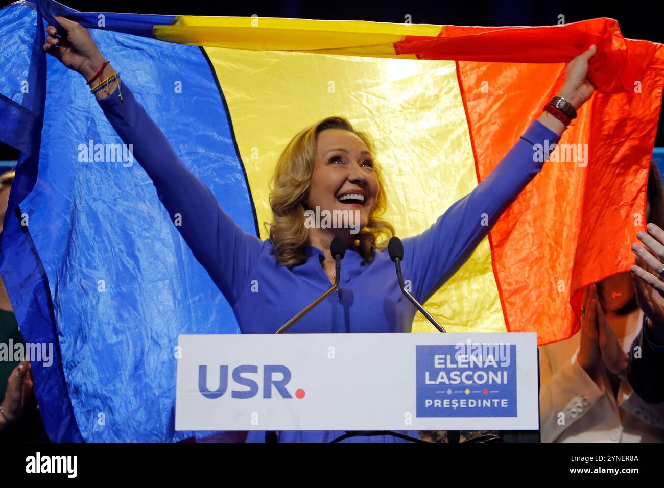 Bucharest, Romania. 25th Nov, 2024. Elena Lasconi, leader of the Save ...
