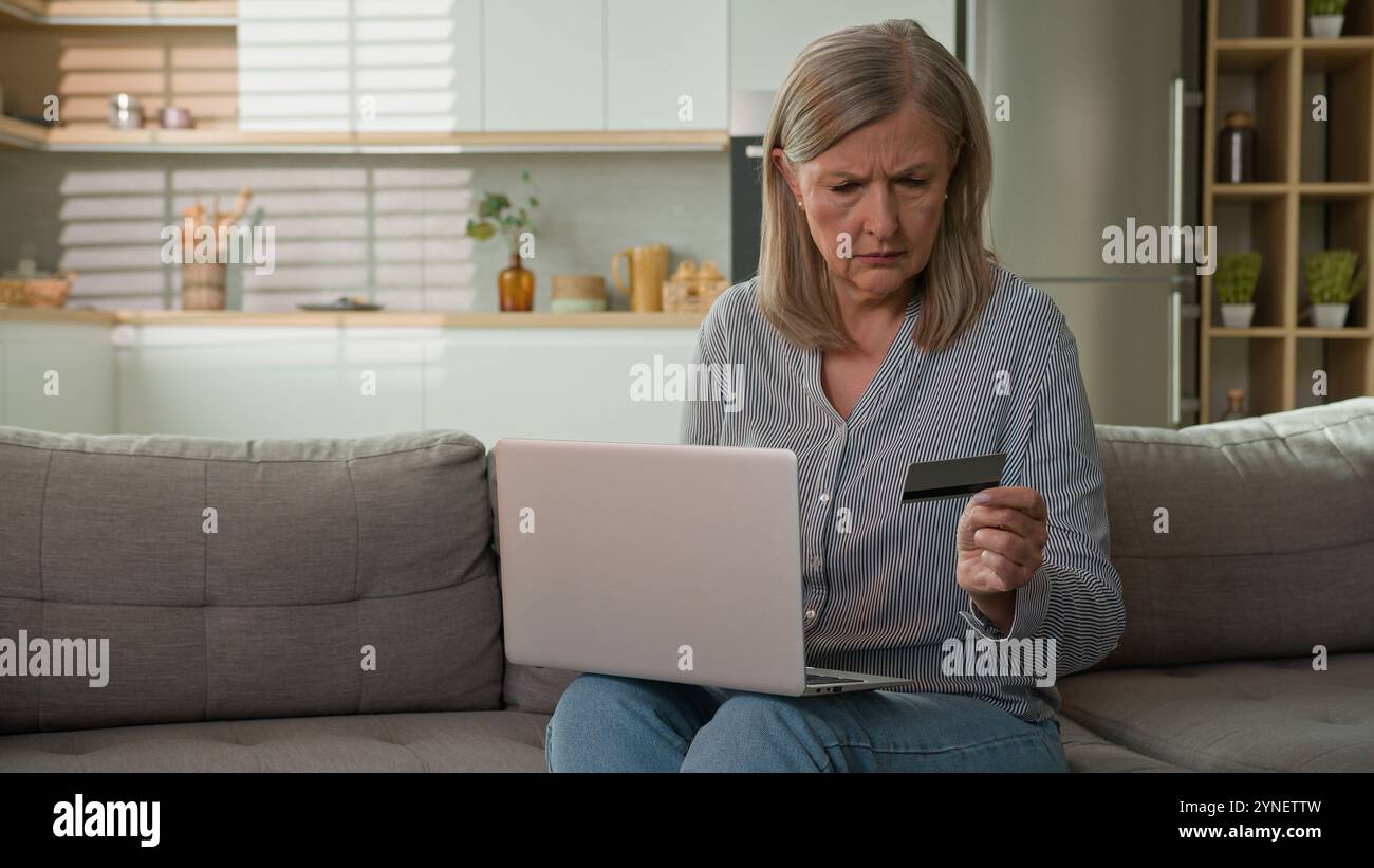 Mature caucasian woman retired senior lady dissatisfied client ...