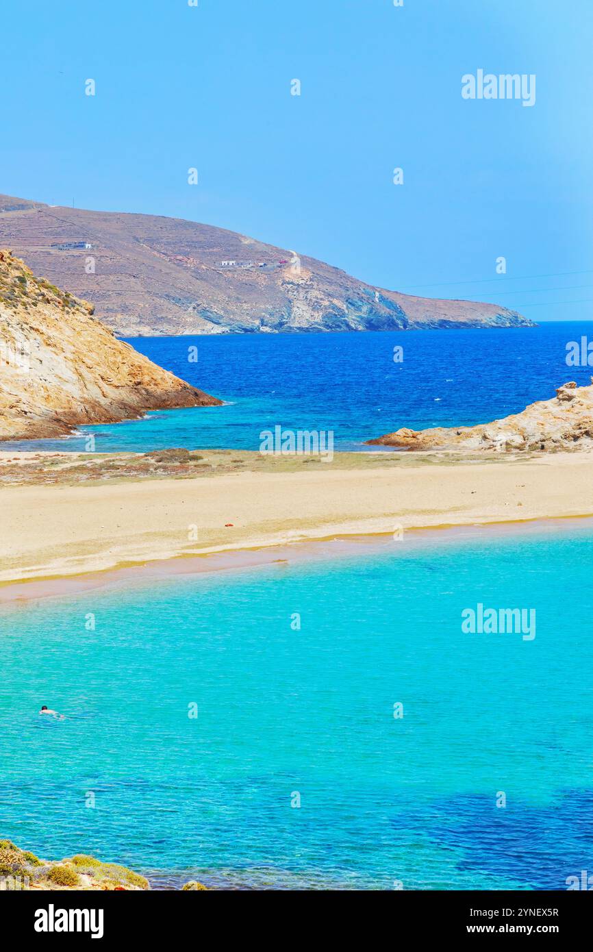 Sandy beach, Serifos Island, Cyclades Islands, Greece Stock Photo - Alamy