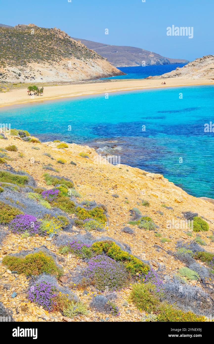 Sandy beach, Serifos Island, Cyclades Islands, Greece Stock Photo - Alamy