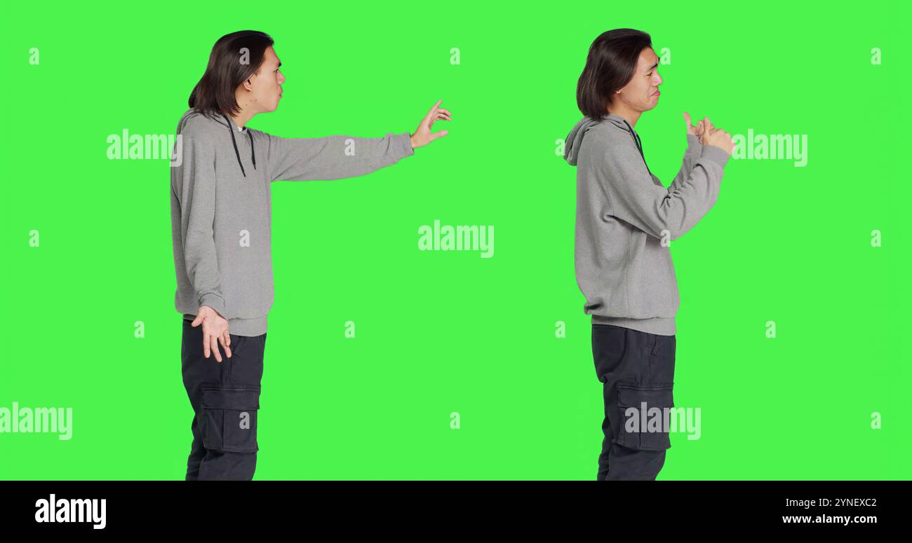 Asian adult thumbs up symbol hi-res stock photography and images - Alamy
