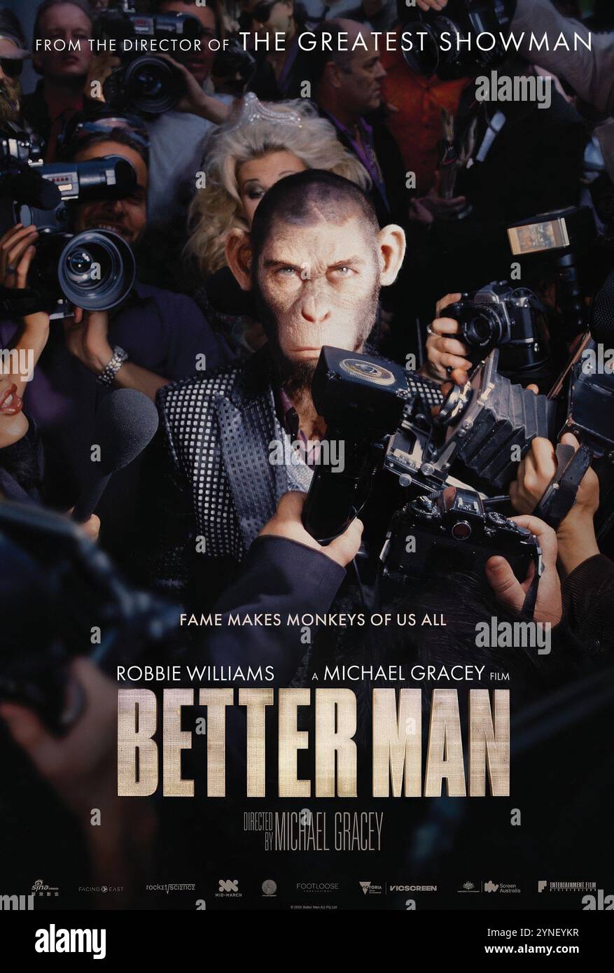 BETTER MAN, poster, Jonno Davies / Robbie Williams as Robbie Williams ...