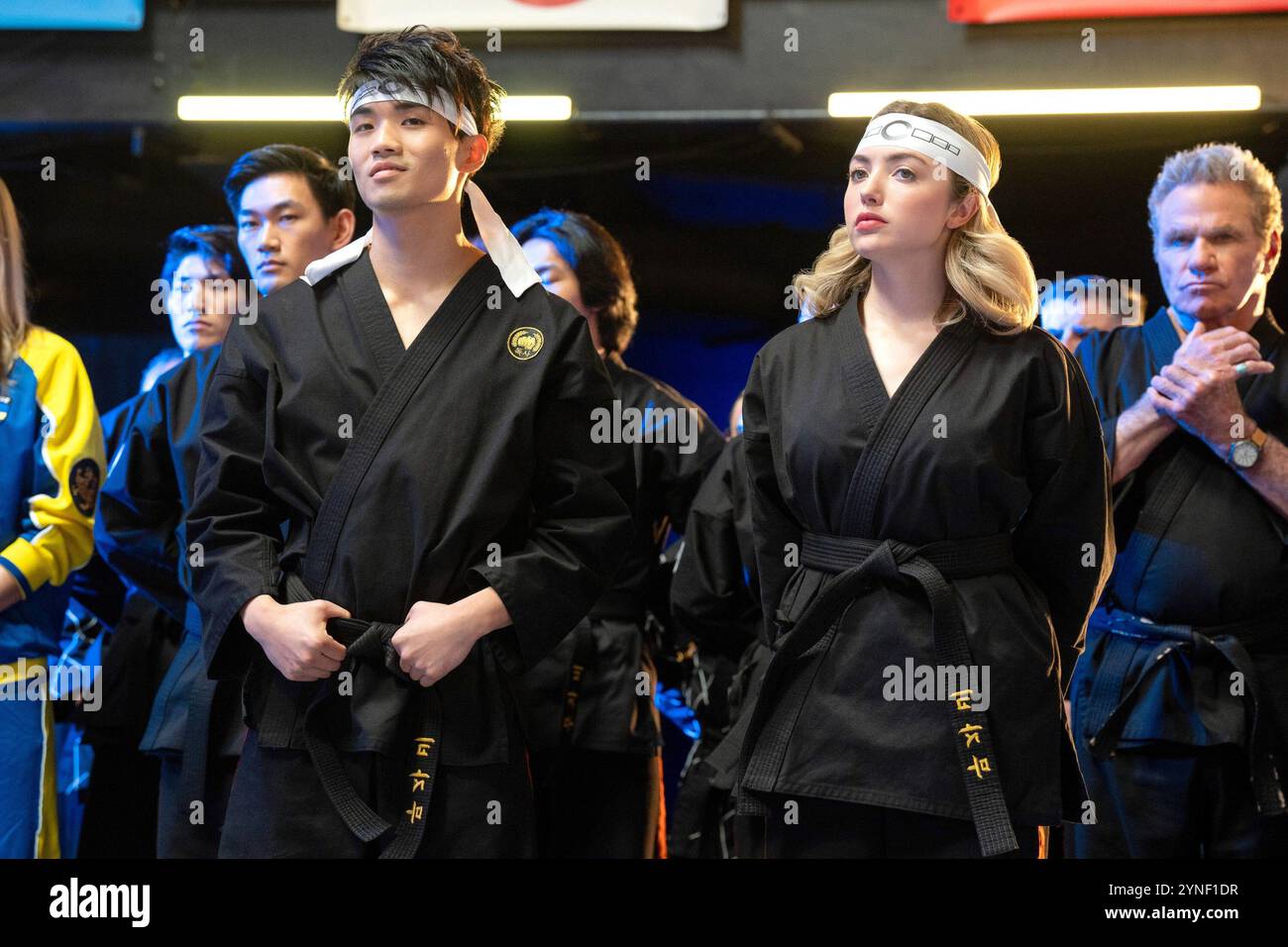 COBRA KAI, from left: Daniel Kim, Brandon H. Lee, Peyton List, Martin ...