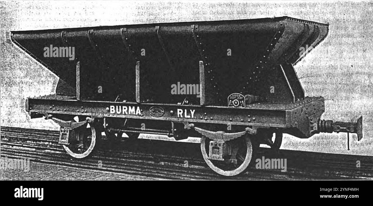 Burma Railway hopper ballast wagon 1908 Leeds Forge Stock Photo - Alamy