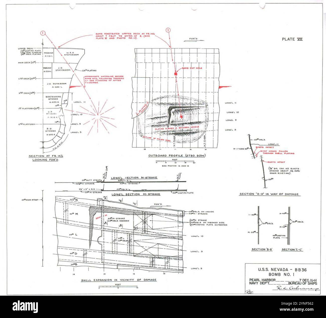 BuShips WDR №17 - USS NEVADA (BB36) Torpedo and Bomb Damage December, 7 ...