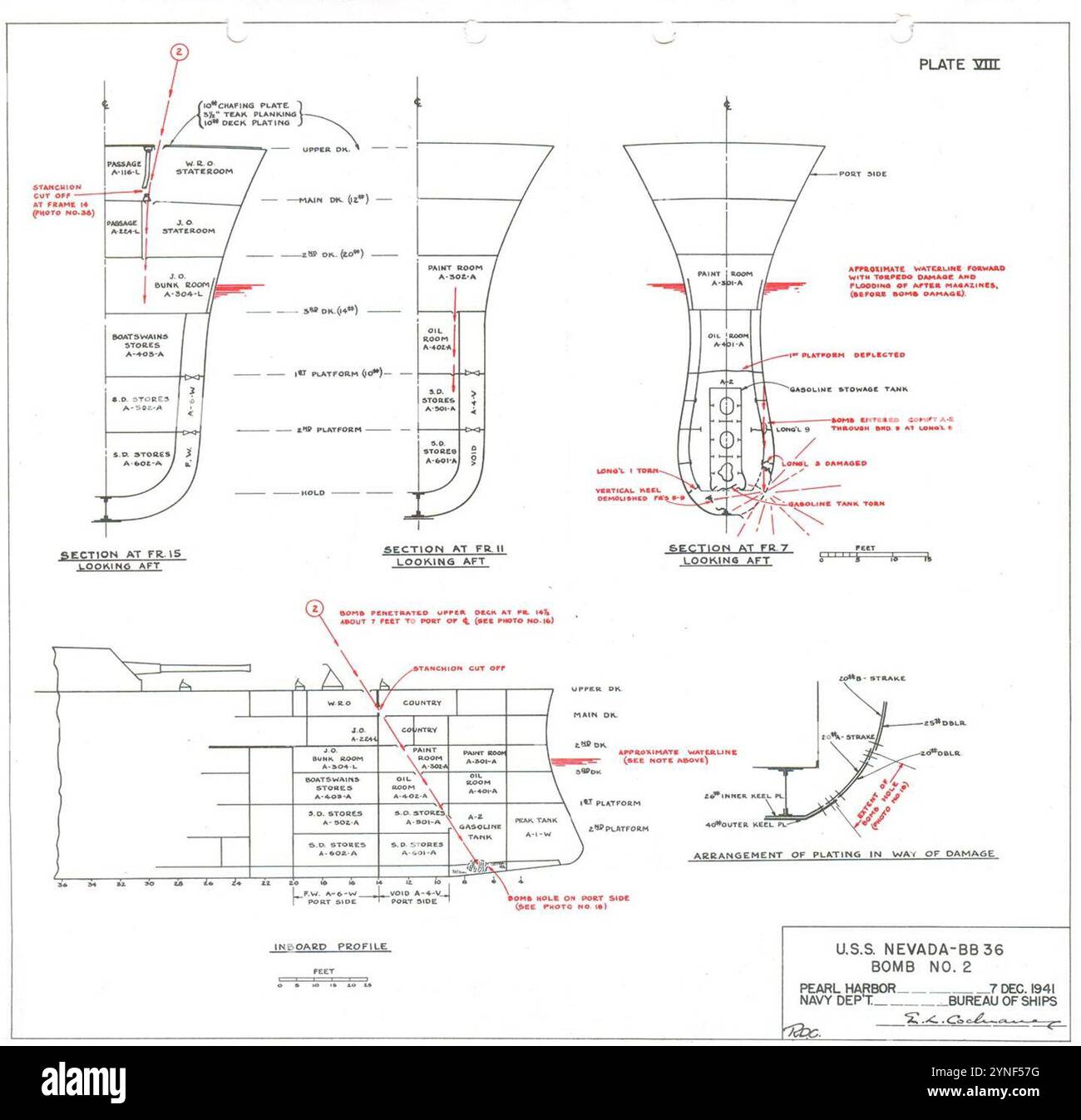 BuShips WDR №17 - USS NEVADA (BB36) Torpedo and Bomb Damage December, 7 ...