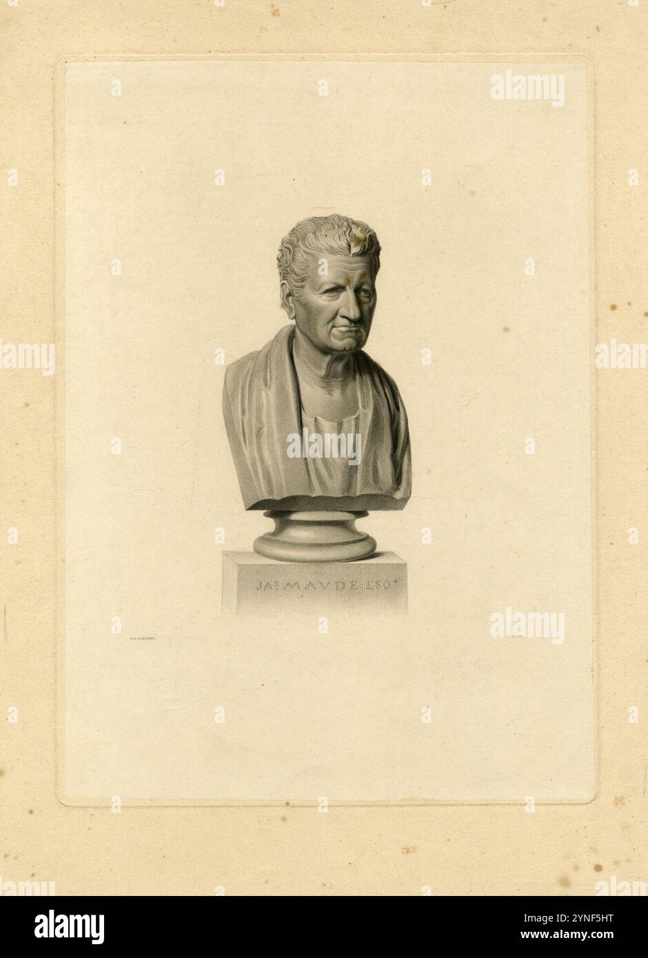 Bust of James Maude, turned to right; after Burlowe Stock Photo - Alamy
